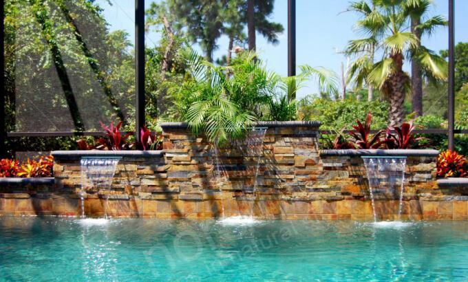 Natural Stone Veneer for Pool Walls & Decking